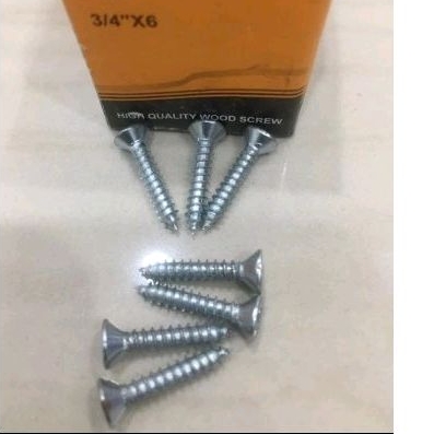 Jual skrup kayu bunga 3/4×6 sekrup sekerup baut cacing 3/4×6 wood screw ...