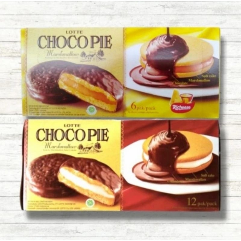 Jual Lotte Choco Pie Marshmallow All Varian Box (isi 12 Pcs) | Shopee ...