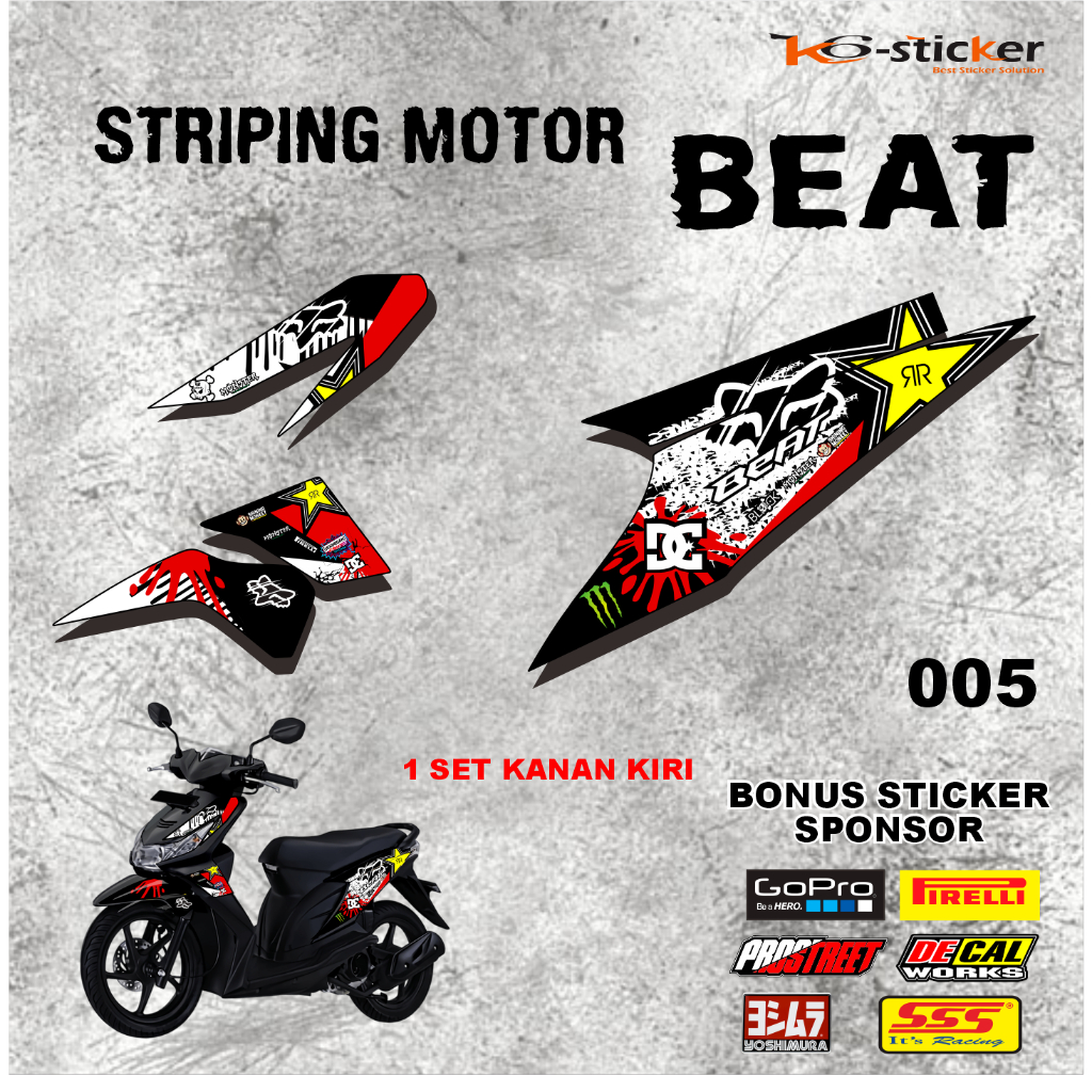 Jual Striping Sticker Stiker Honda Beat Karbu 2008 2009 2010 2011 2012 ...