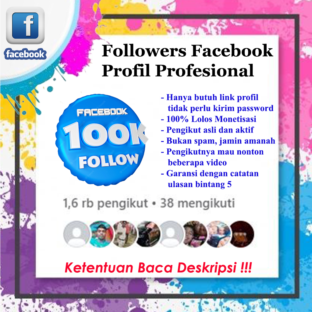 Jual Followers Facebook Profesional - Pengikut FB profil profesional auto monetize - syarat ...