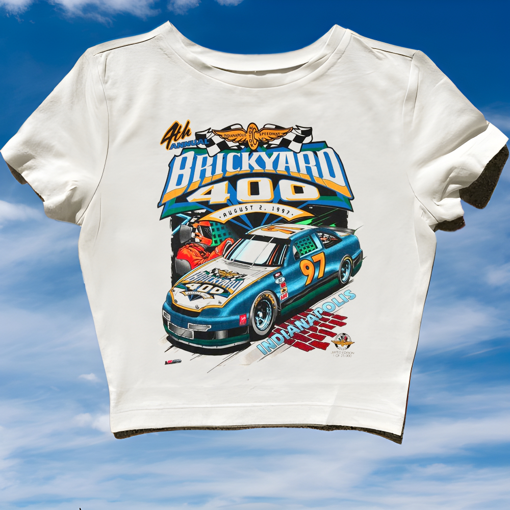 Jual CROP TOP NASCAR RUMBLE BRICKYARD | CROP TEE WHITE VINTAGE Y2K | T ...