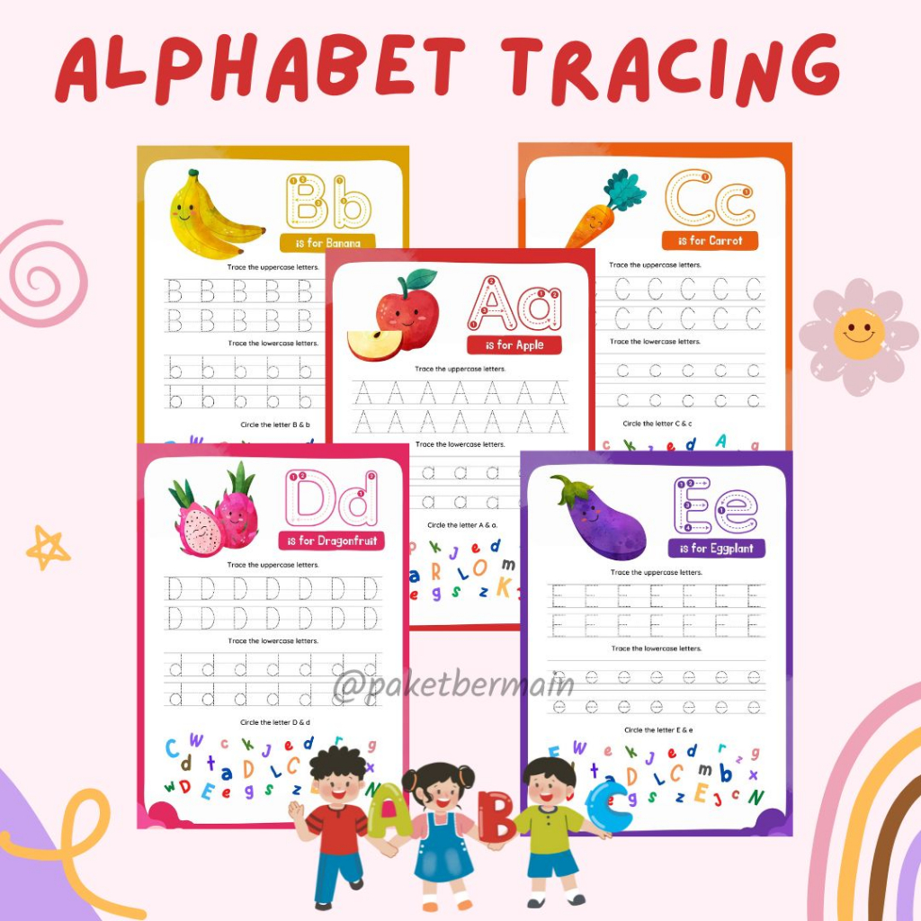 Jual [PDF] 26 PAGE ALPHABET TRACING / BELAJAR MENULIS HURUF ABJAD/ ABC ...