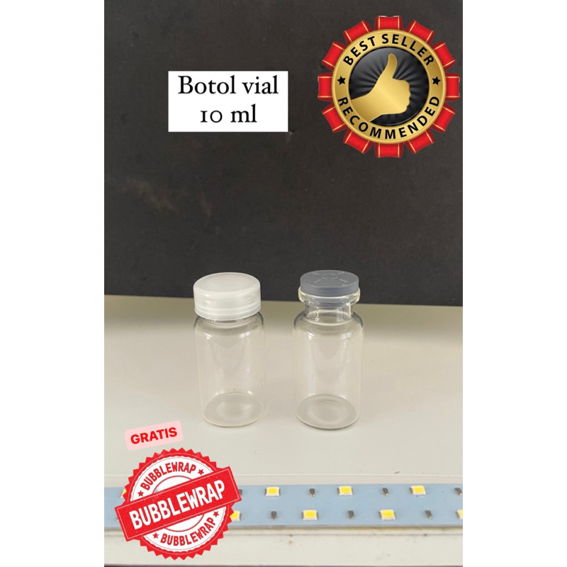 Jual Botol vial 10ml / botol serum/ botol minyak bulus / botol kimia ...