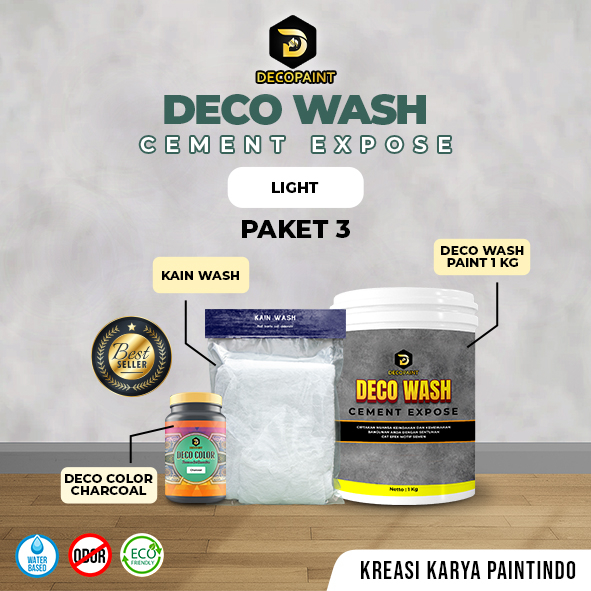 Jual Paket Isi 3 Barang - Cat Deco Wash Cement Expose | Warna Light ...