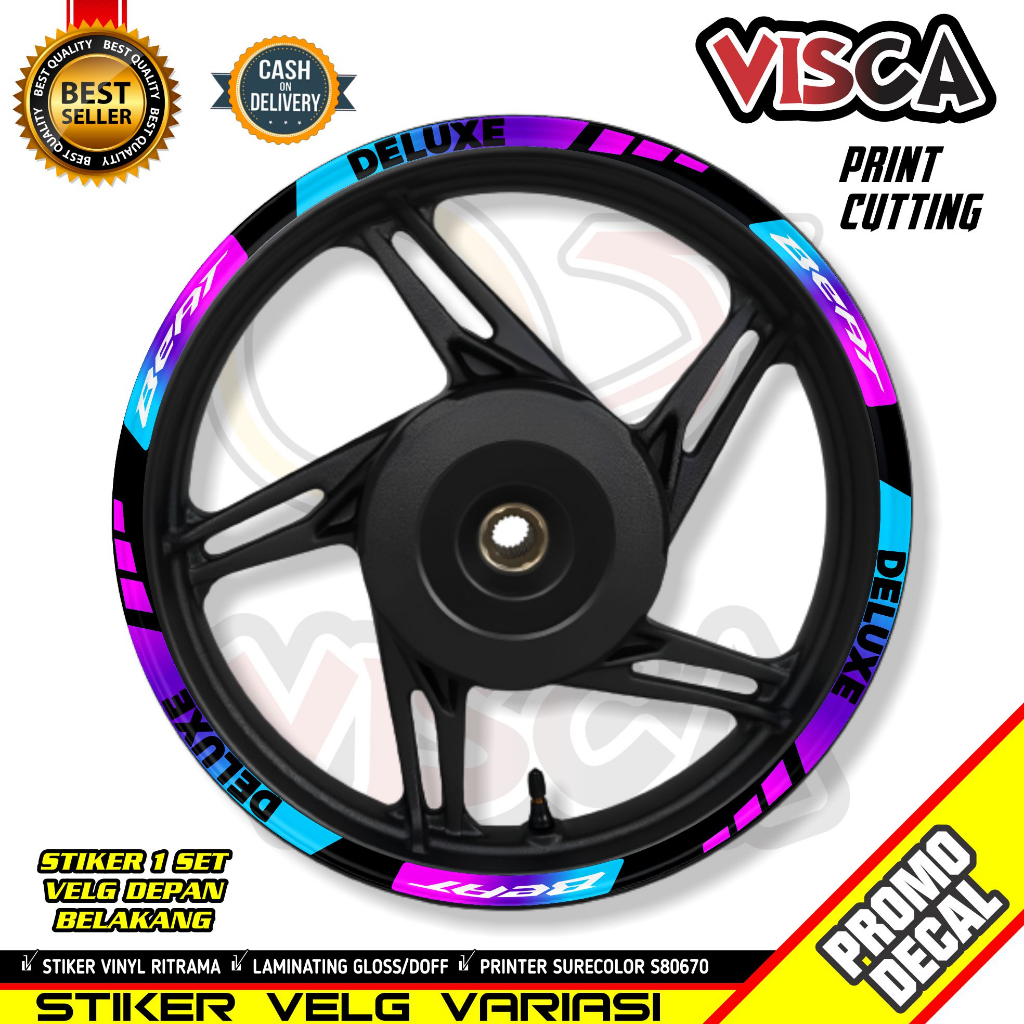 Jual Stiker Velg List Velg Motor Stiker Velg BEAT motif deluxe BUNGLON ...