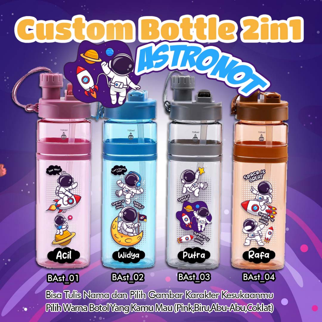 Jual BOTOL MINUM CUSTOM 2 IN 1 DESAIN KARTUN ASTRONOT CILIK | Shopee Indonesia