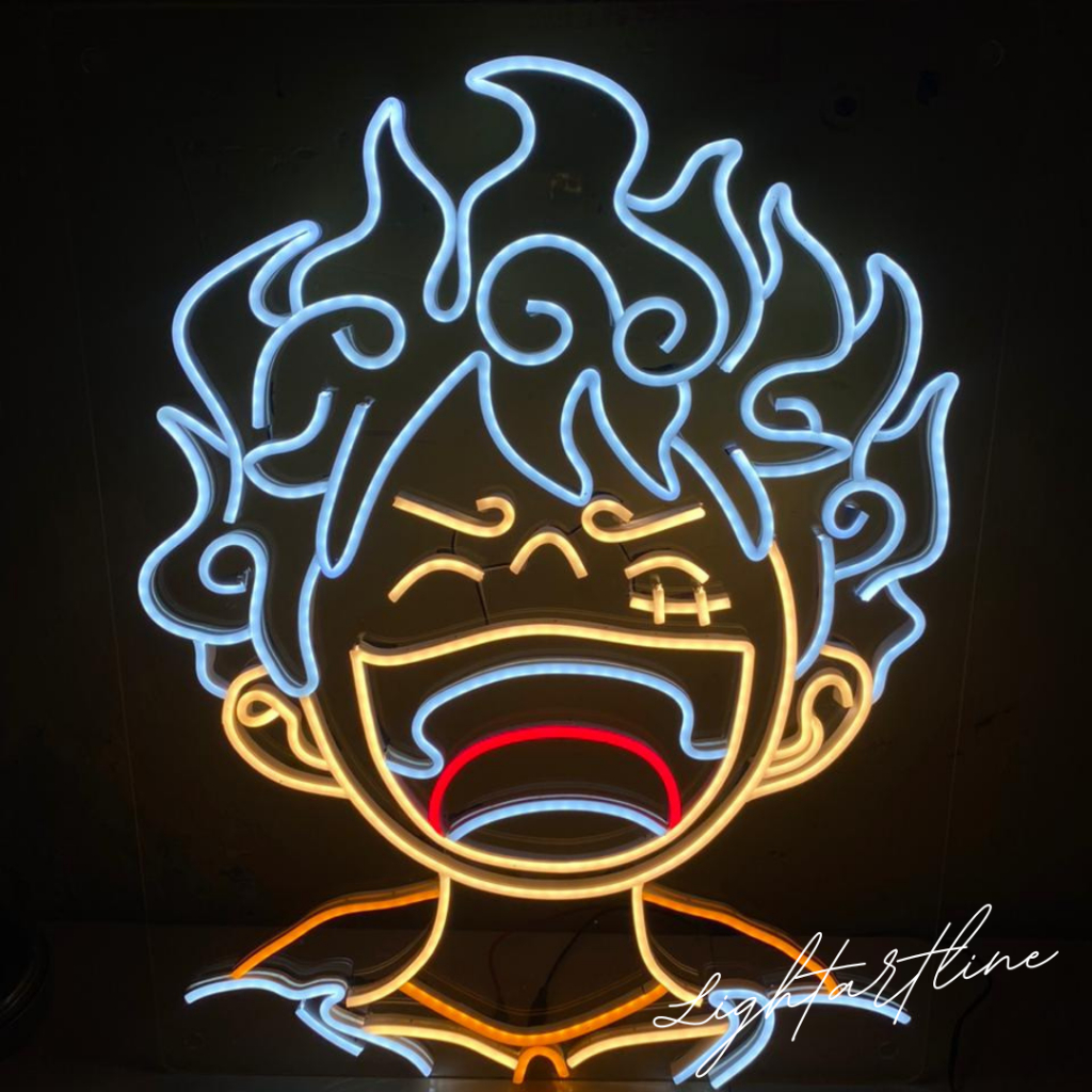 Jual Neon Flex Luffy GEAR 5 NIKA - lampu GEAR 5 NIKA - Neon Sign dengan ...