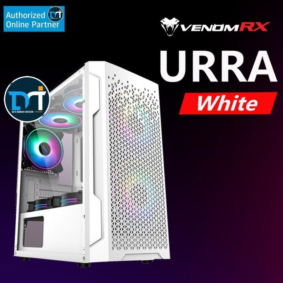 Jual VenomRX URRA ARGB - Tempered Glass m-ATX Gaming Case - White ...
