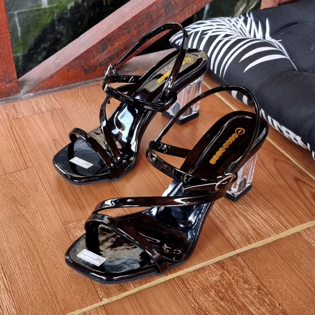 Jual BG - Heels Gladiator Sepatu Wanita Hak Kaca Strappy Pink Sandal ...
