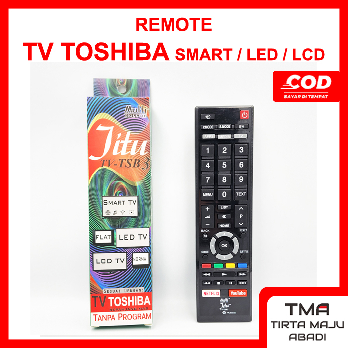 Jual Remote Remot TV Toshiba Smart / Led / Lcd / Tabung / smart / android Jitu tsb 3 | Shopee ...