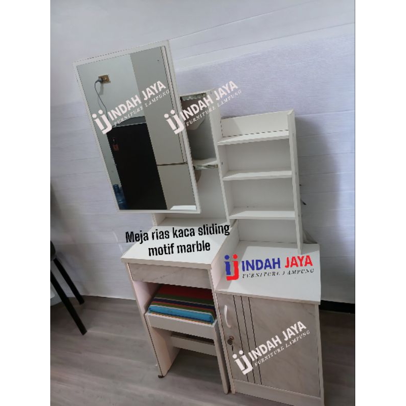 Jual meja rias kaca sliding kotax motif marble | Shopee Indonesia