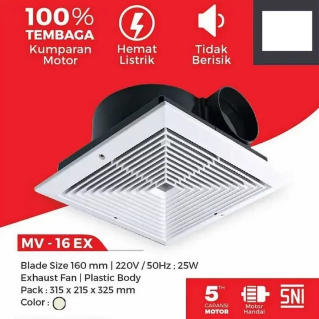 Jual MASPION : MV-16EX CEILING EXHAUST FAN 6 INCH MV 16 EX EXHAUST ...