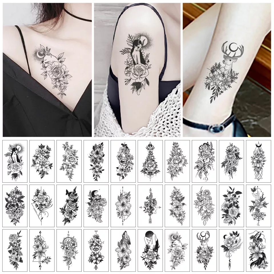 Jual 30 Motif Grosir Termurah Tato Aesthetic Lucu Berwarna KODE R ...