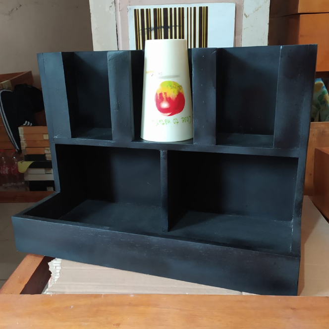 Jual Rak Paper Cup Rak Organizer Paper Cup Rak Paper Cup Kayu 3 Slot ...