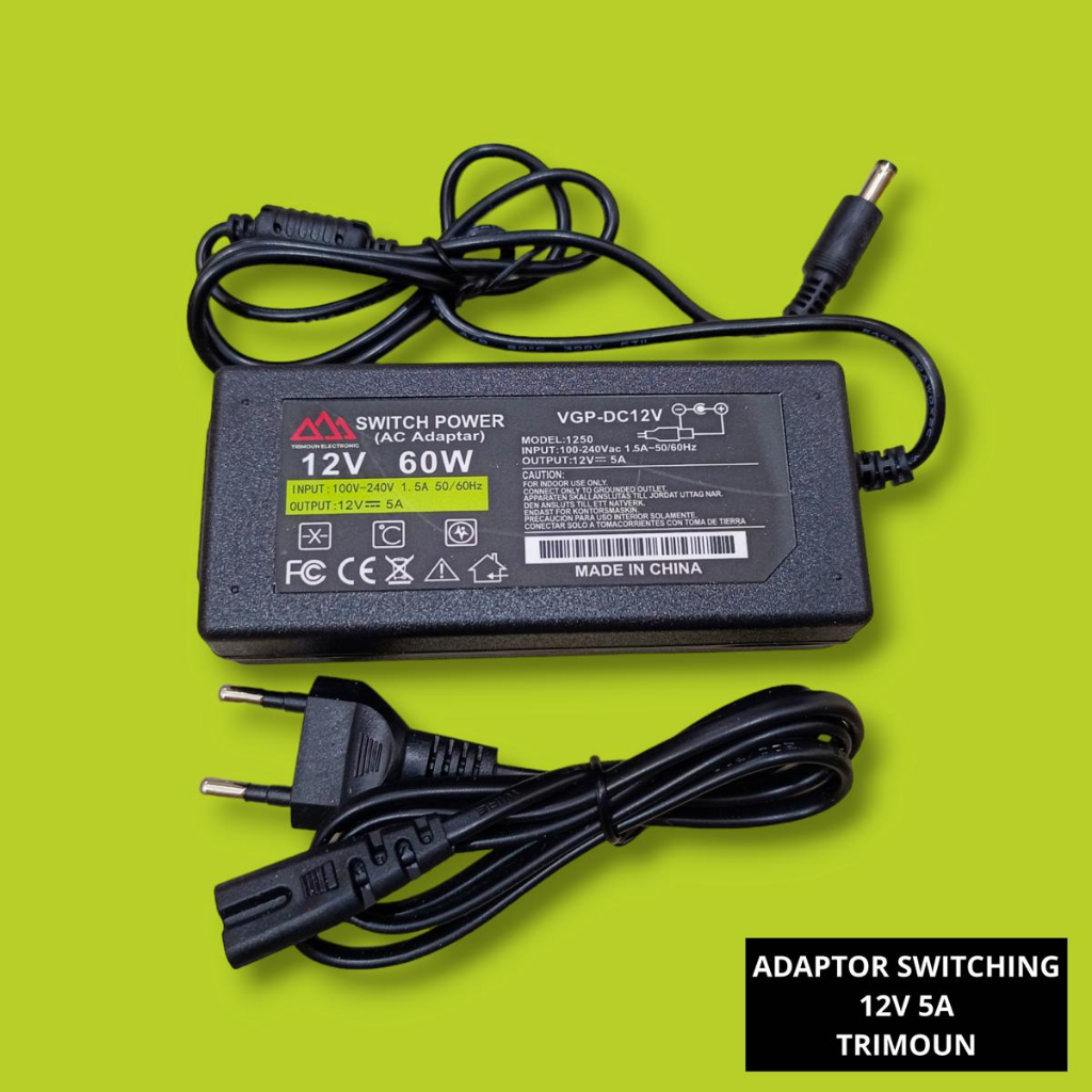 Jual Adaptor 12V 5A Trimoun Original Switching 12 Volt 5 Ampere ...