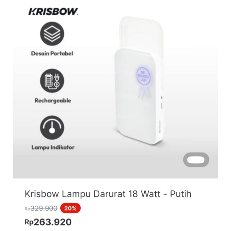 Jual Krisbow Lampu Darurat 18 Watt - Putih ( Ace Hardware ) | Shopee ...