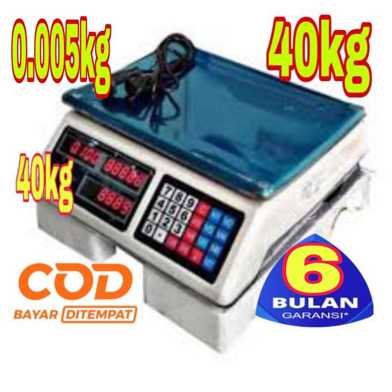 Jual Timbangan Buah Digital 40kg Doble Display / Digital Computing Scale | Shopee Indonesia