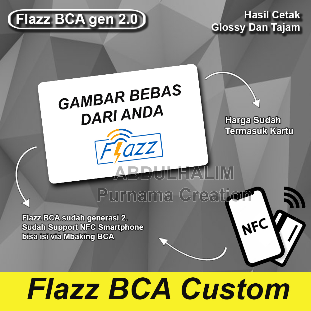 Jual Flazz BCA gen 2 Custom Flazz cetak 1 sisi / 2 sisi Gambar Bebas bisa NFC | Shopee Indonesia