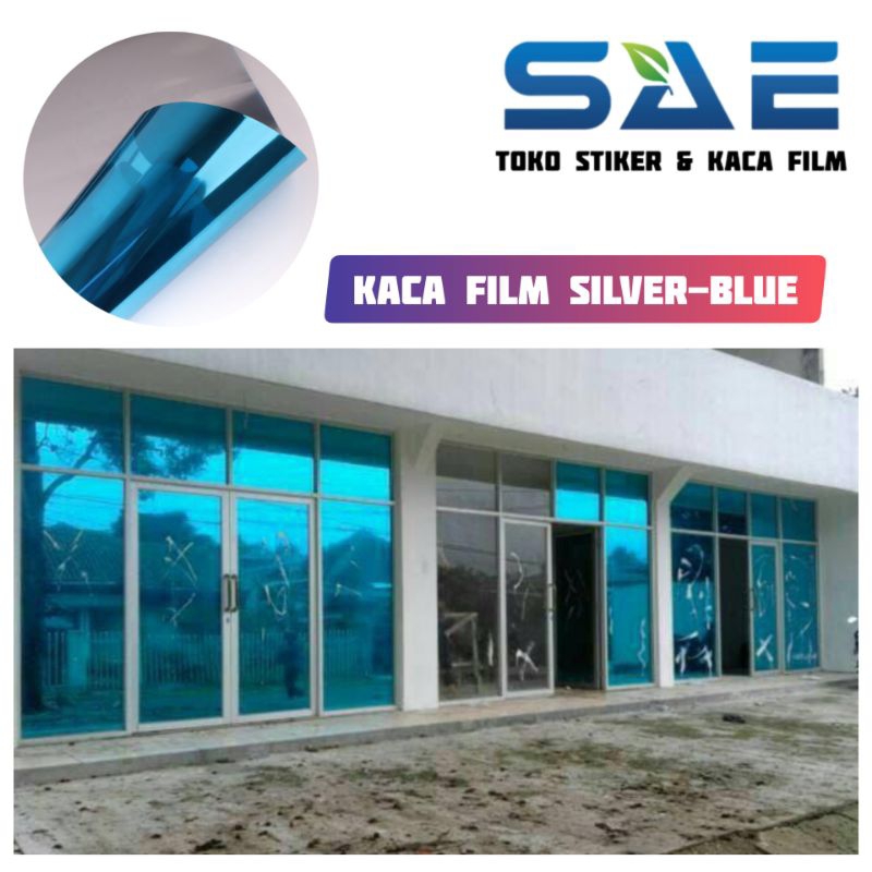 Jual Kaca film one way biru Stiker kaca film jendela rumah | Shopee ...