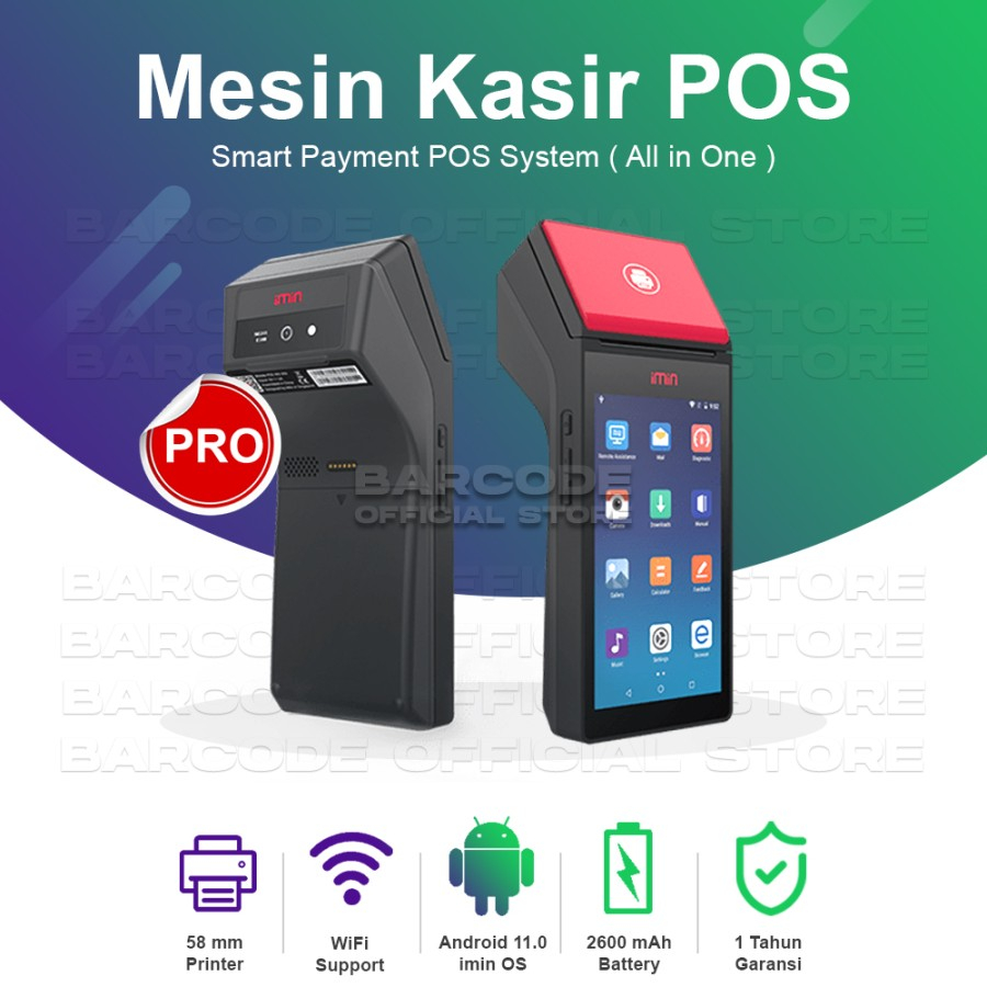 Jual Mesin Kasir Android Portable iMin M2 Pro 2 GB RAM Support Print ...