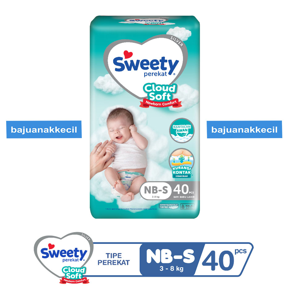 Jual Sweety Silver NB S40 Perekat Newborn Comfort Cloud Soft Popok Bayi ...