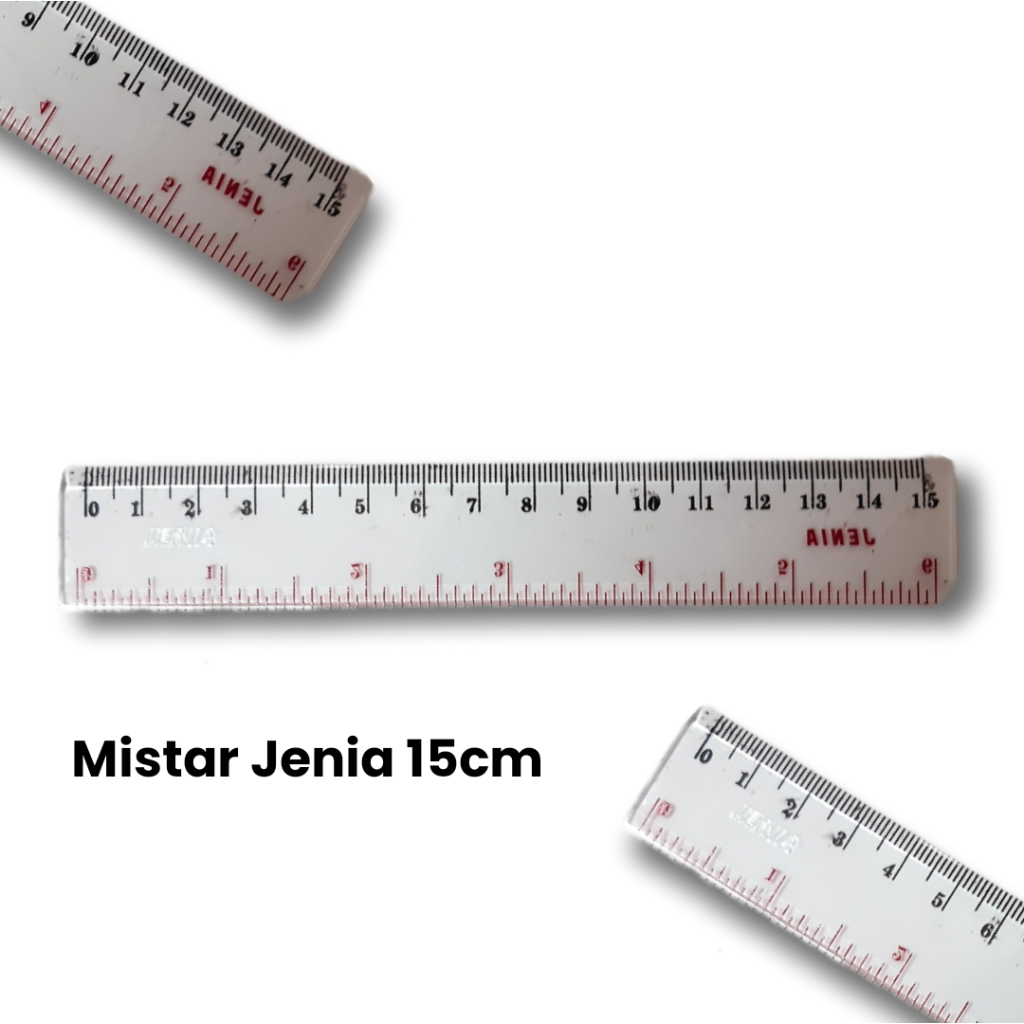 Jual Penggaris Mistar Plastik Bening Transparant 15 cm Plastic Ruler ...