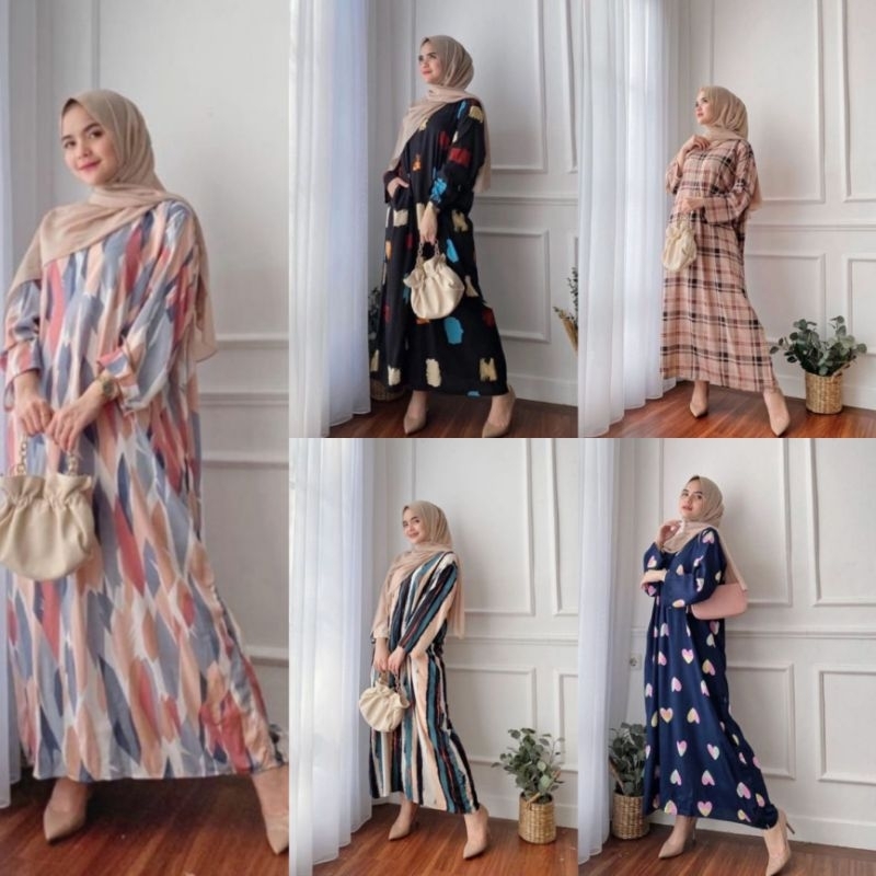 Jual Bisa COD Daster Gamis Lengan Panjang Rayon Viscose Premium Busui ...