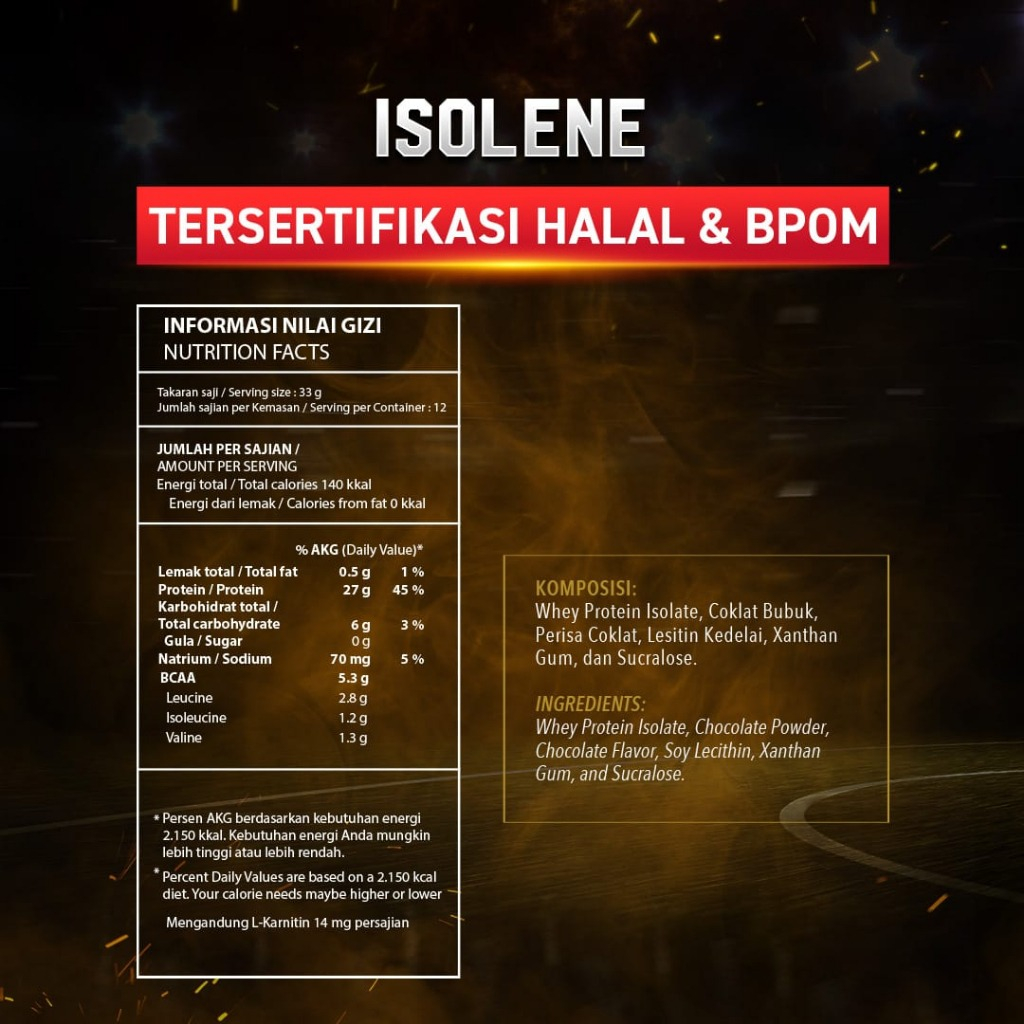Jual ISOLENE EVOLENE 50 SERVING BPOM RASA COKLAT HALAL SUSU PROTEIN ...