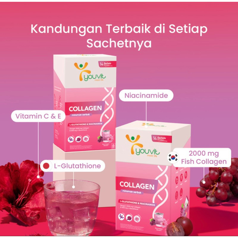 Jual Youvit collagen powder drink per sachet ( suplemen kolagen ...