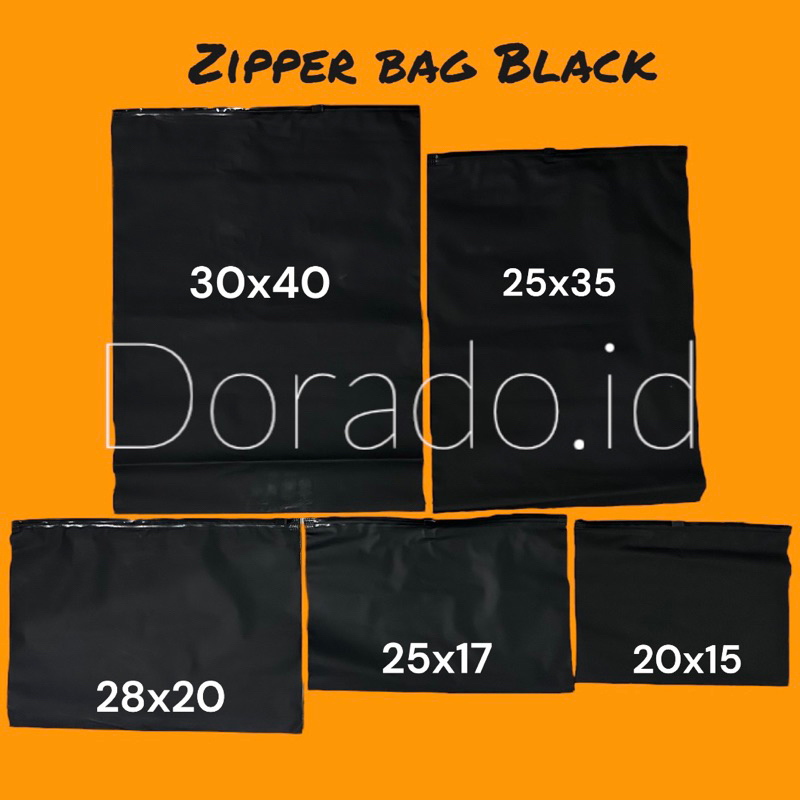 Jual Zipper bag Hitam / zipper storage bag Black / zipper travel pouch ...