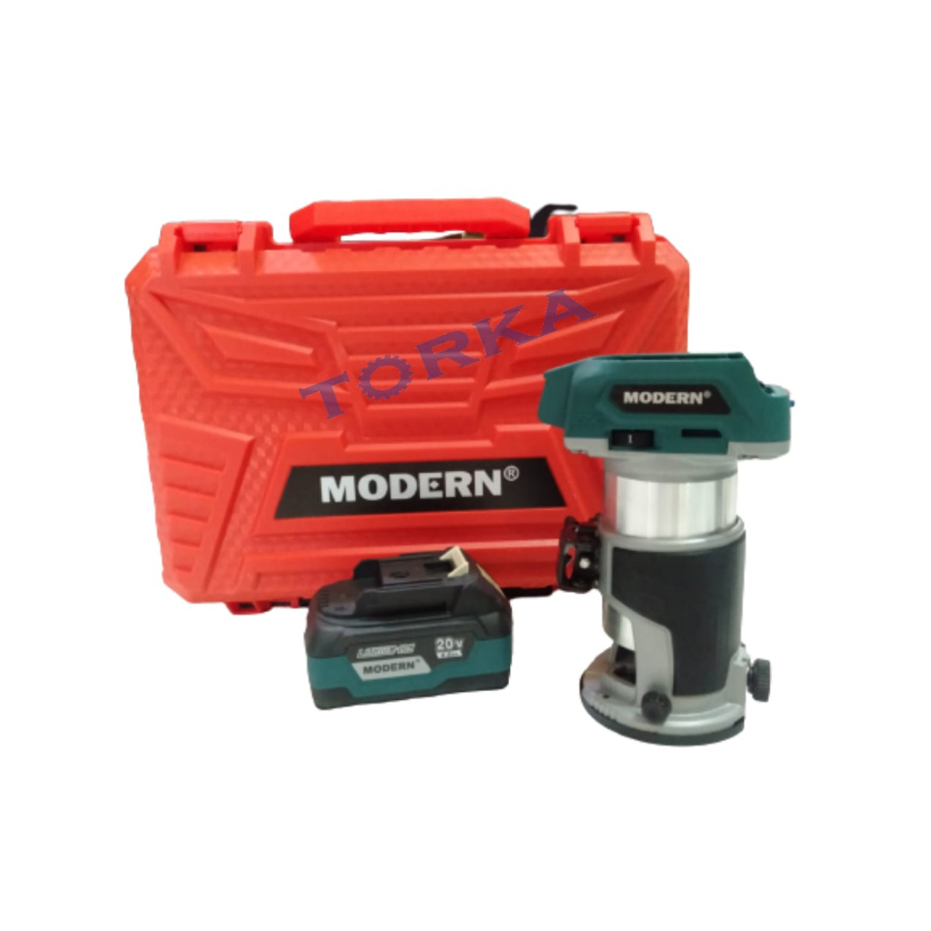 Jual Trimmer Cordless Modern M80 20V Mesin Profil Kayu Trimer Baterai ...