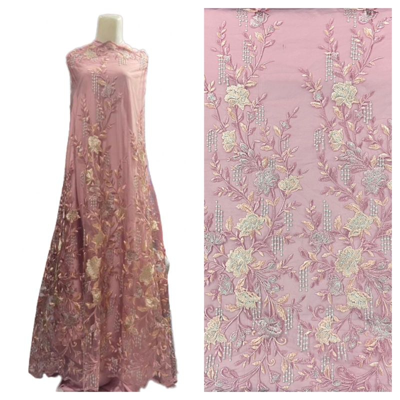 Jual Kain tile bunga rambat full elegan (harga per setengah meter ...