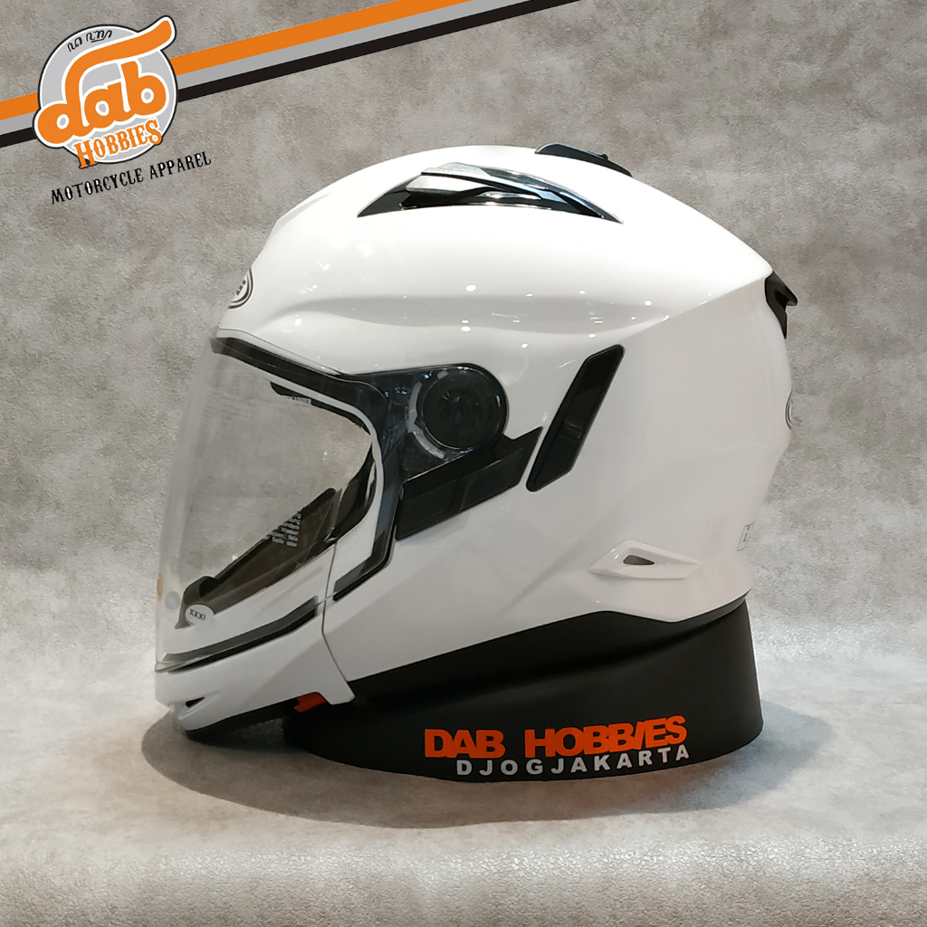 Jual Helm Zeus 613C White Polos Dual Purpose | Shopee Indonesia