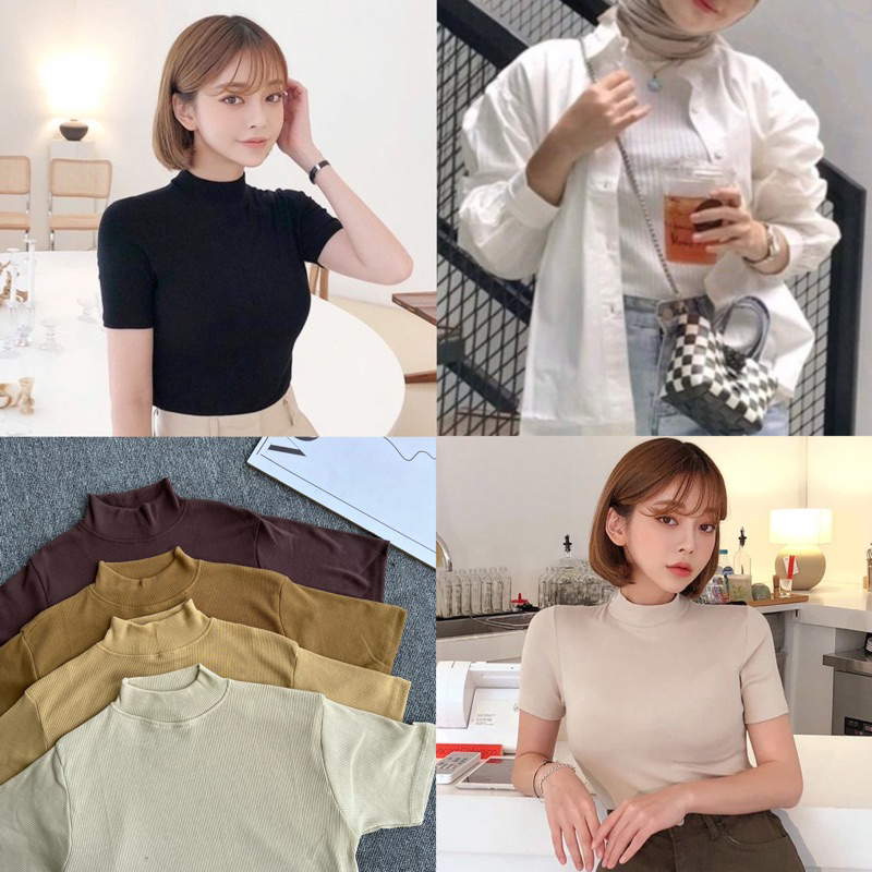 Jual KAOS TURTLENECK RIB KNIT RAJUT DALAMAN RAJUT DALAMAN KEMEJA BLAZER ...