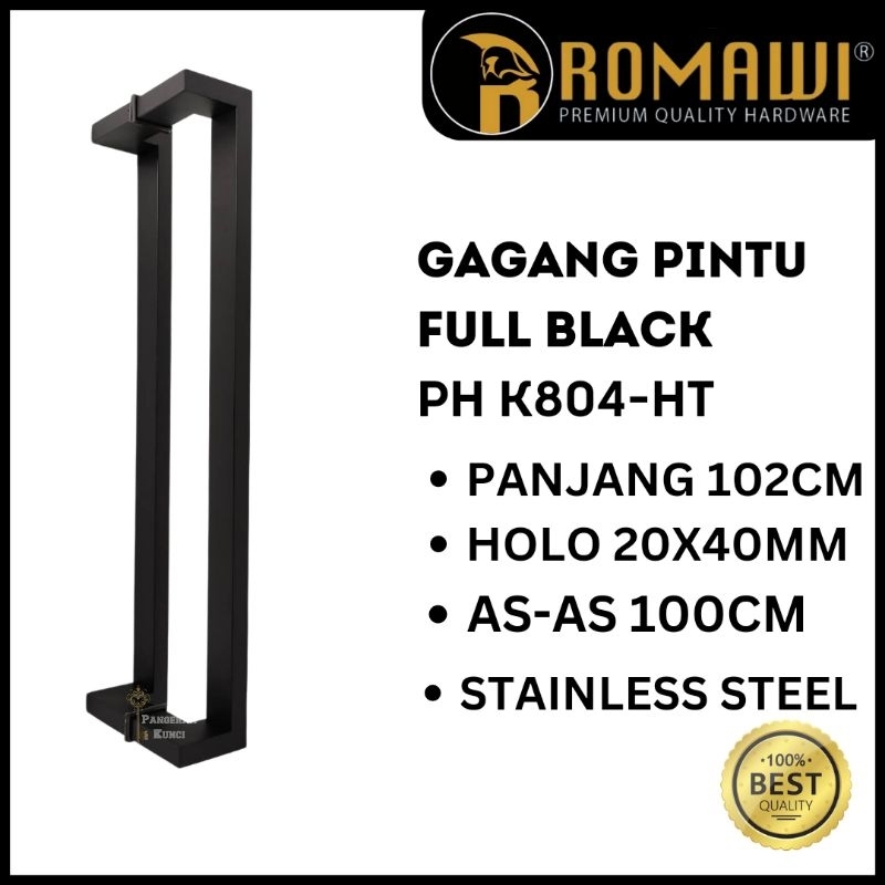Jual PULL GAGANG PEGANGAN HANDLE PINTU TARIK KACA KOTAK STAINLESS ALUMUNIUM KAYU FULL HITAM ...