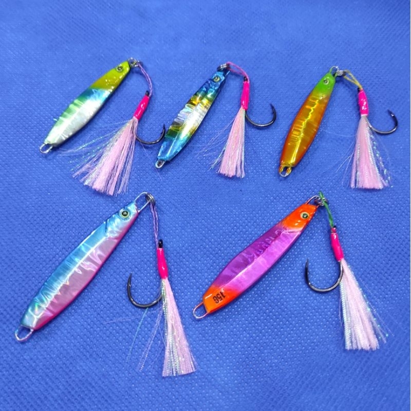 Jual metal jig micro 10&15gr (mata GID) + assist hook UV | Shopee Indonesia