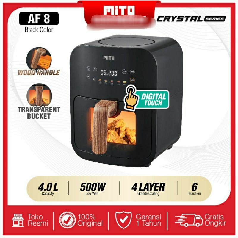 Jual mito mitochiba air fryer 4liter digital touch screen AF8 AF 8 ...