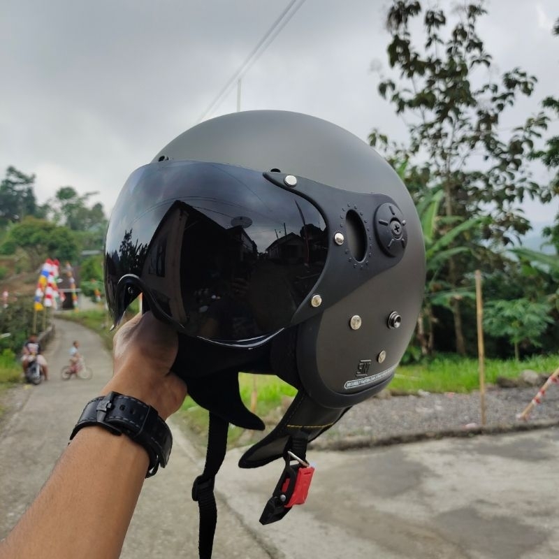 Jual HELM BOGO RETRO PILOT FULL LEHER SNI ORIGINAL | Shopee Indonesia