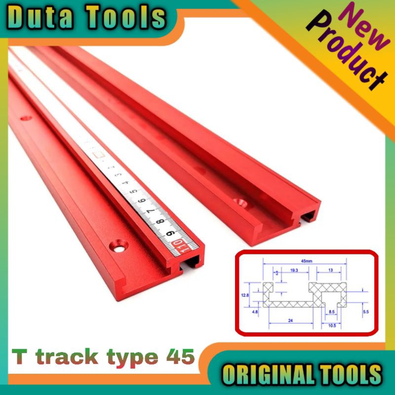 Jual T-tracks Slot Miter Slider Bar Woodworking Tools - 45TSLOT-K22 ...