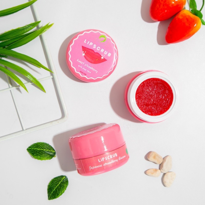 Jual Lip Scrub Strawberry Pencerah Bibir Eksfoliasi Lipscrub | Shopee ...