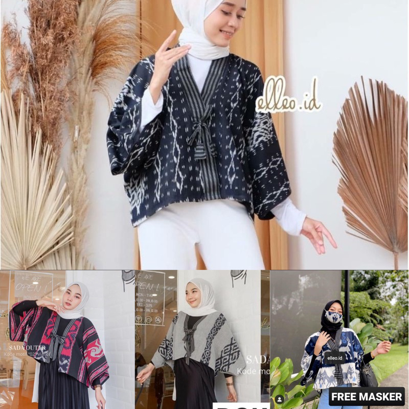 Jual outer blazer batwing batik tenun nusantara 5 motif | Shopee Indonesia
