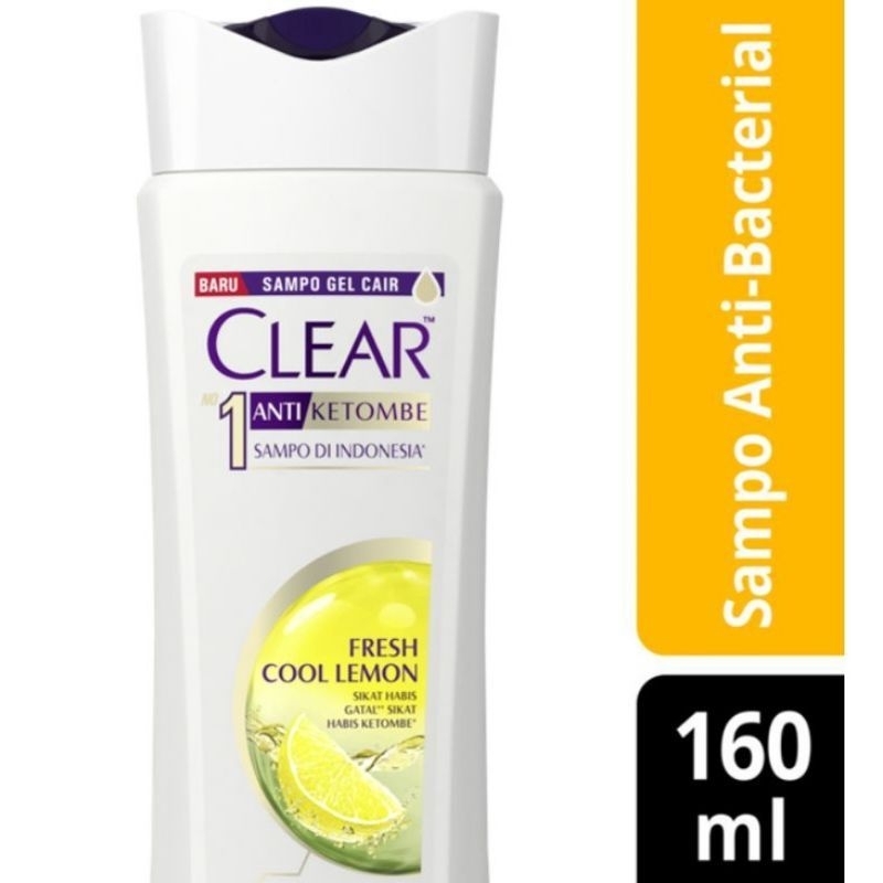 Jual Clear Shampo Fresh Cool Lemon Anti Ketombe 160 ml | Shopee Indonesia