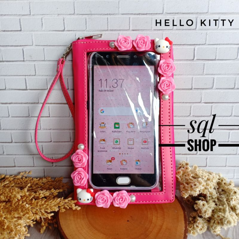 Jual SQL SHOP Dompet hp hello kitty pink rose | Dompet hp karakter ...