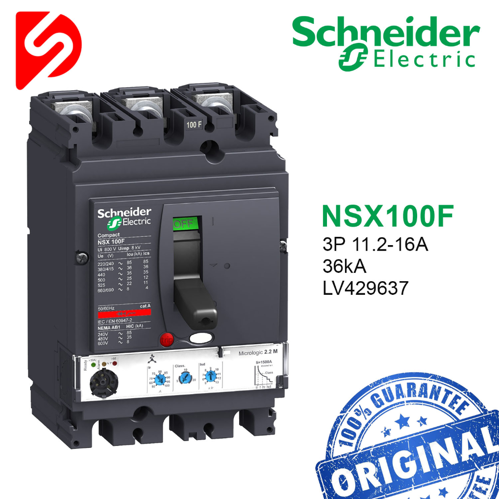 Jual MCCB NSX100F 3P 16A 36kA LV429637 TM16D 11.2-16A Schneider | Shopee Indonesia