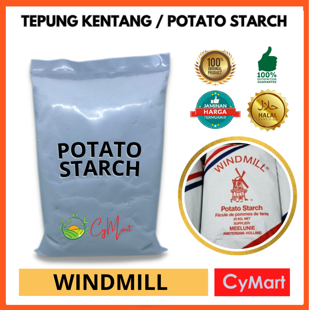 Jual Tepung Kentang Putih / Potato Starch Windmill (Pati Kentang) @1Kg ...