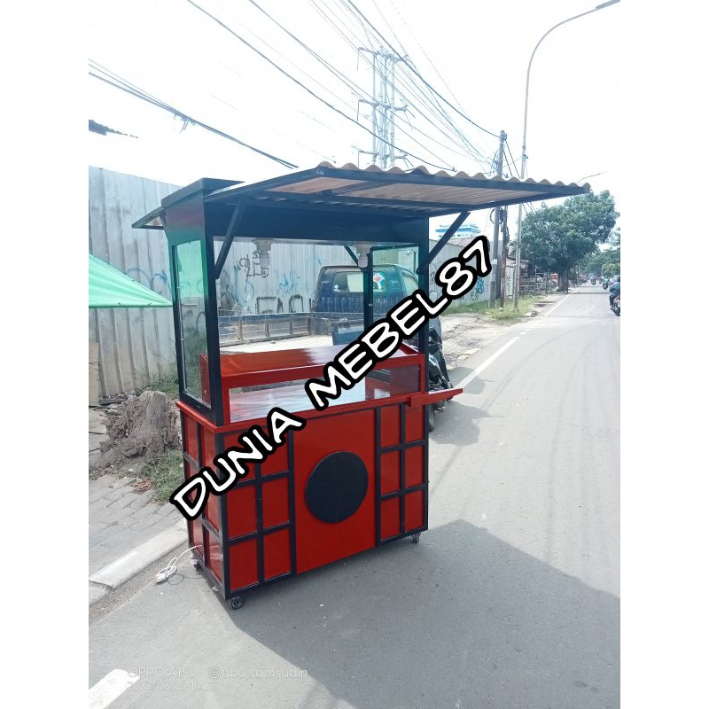 Jual gerobak kayu jati Belanda murah gerobak kekinian modern booth ...