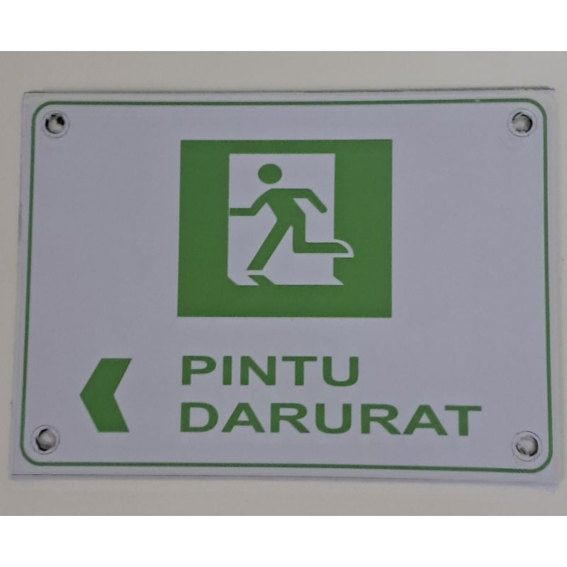 Jual Sticker PINTU DARURAT kiri dan tatakan ACP 3mm ukuran A4 | Shopee ...