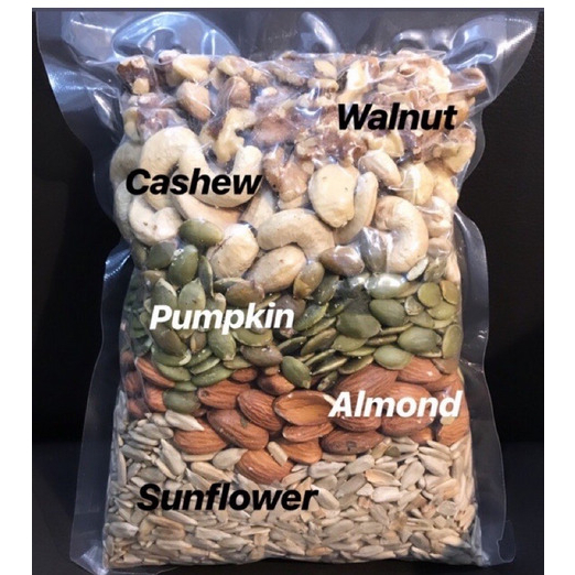 Jual Roasted Mixed Nuts & Seeds (Almond, Cashew, Walnut, Sunflower ...