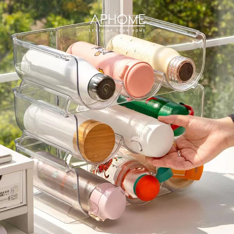 Jual APHOME Rak Botol Minuman Susun Transparan Bottle Holder Organizer ...