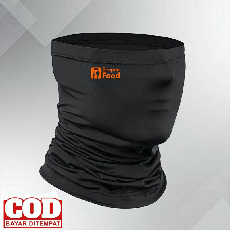 Jual Masker Buff Drived Food Hitam Polos / Baff Masker Penutup Kepala ...